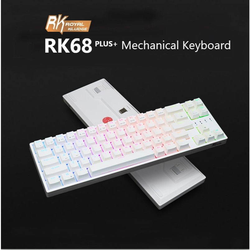 RK68 Plus RK871 Royal Kludge Mechanical RGB Keyboard Hot swap 3 Mode Bluetooth Wireless Type C ...