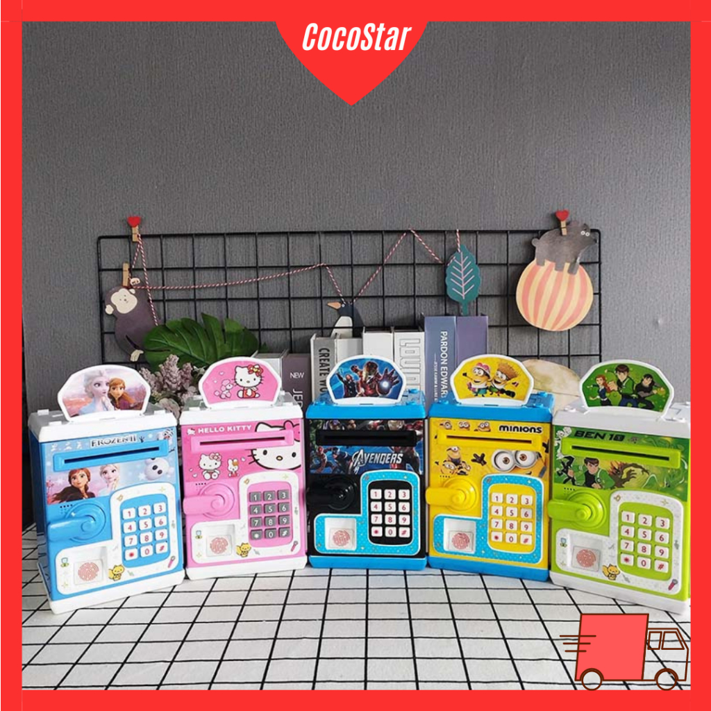 CocoStar Cartoon ATM Machine Toys Piggy Bank Tabung ATM Password Safe ...
