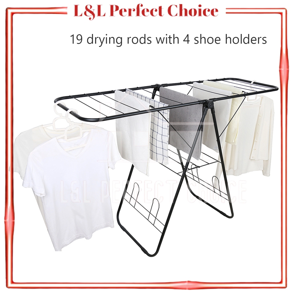 LL PERFECT Gullwing Drying Rack Double Layer Butterfly Foldable Clothes ...