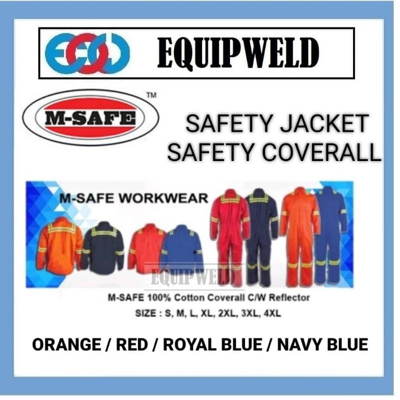 M-SAFE 100% COTTON SAFETY WORK JACKET WITH REFLECTOR / SAFETY WORK ...