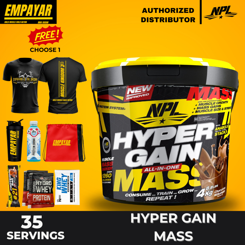NPL Hyper Gain Mass (1kg/4kg) High Carbo Muscle Sizing Recovery Halal ...