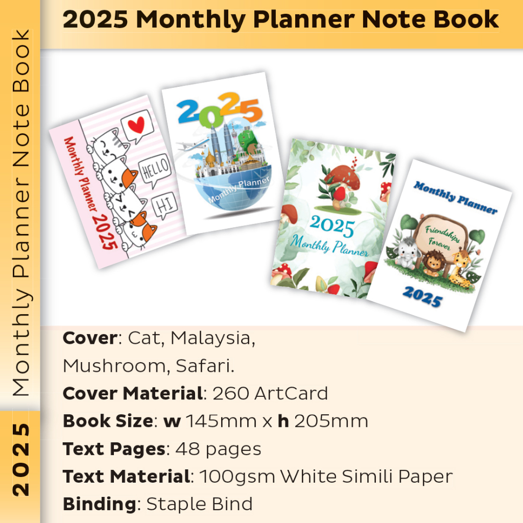 2025 Monthly Planner Note Book A5 size/ 2025 Excutive Planner | Shopee ...