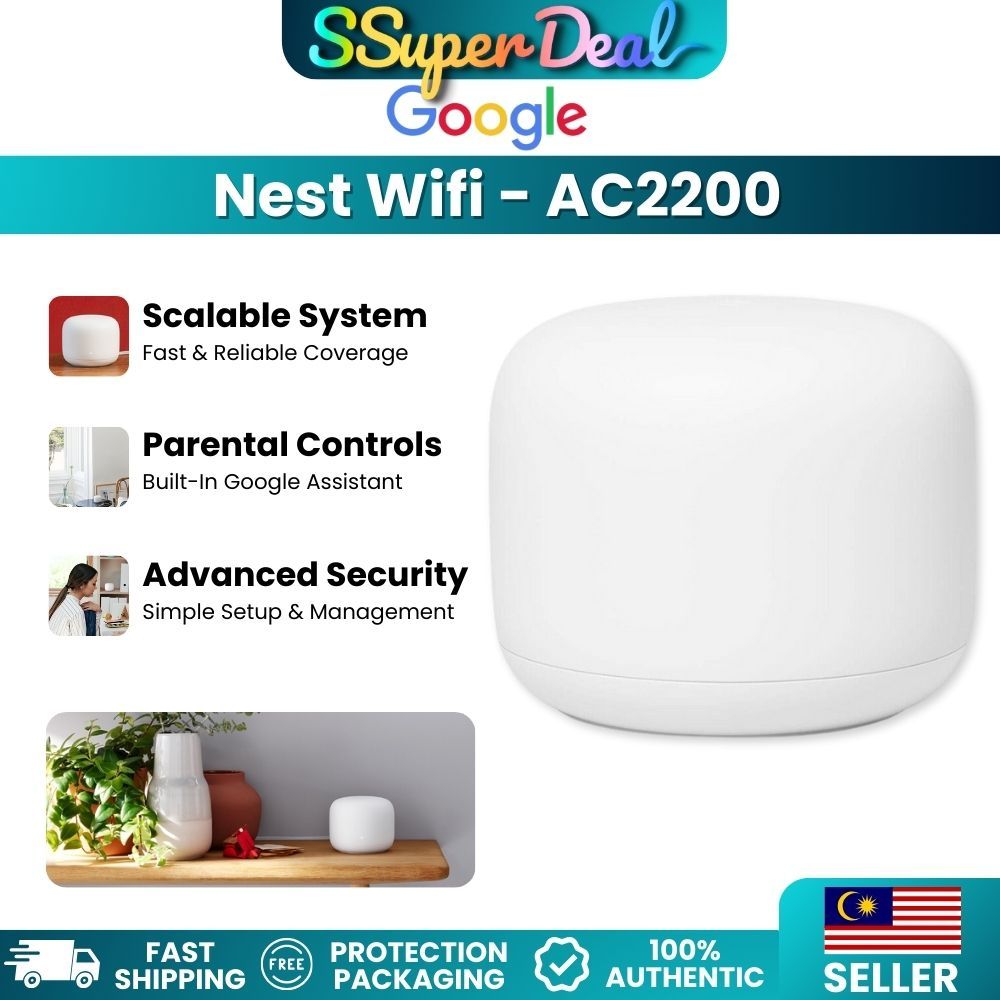 Google Nest Wifi 3 Pack / Router (AC2200 Mesh Router with 2 Points) | Shopee Singapore