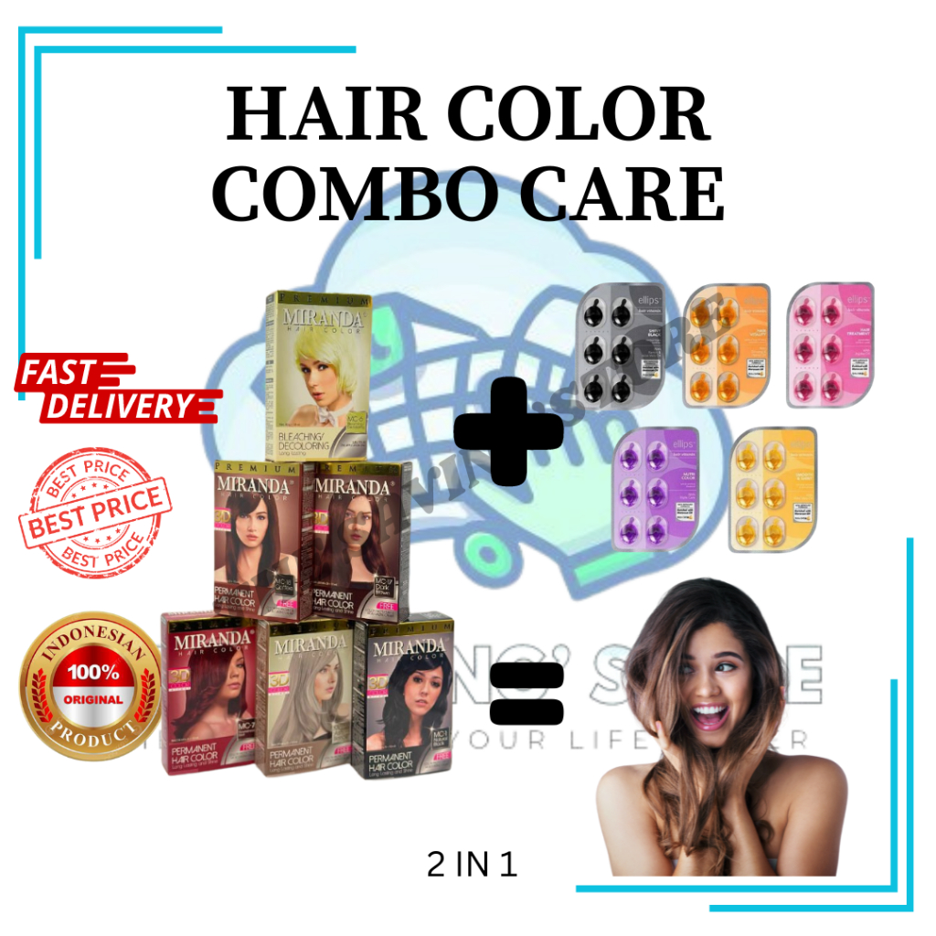 HAIR COLOR COMBO CARE (MIRANDA HAIR COLOR + ELLIPS BAR HAIR OIL ...
