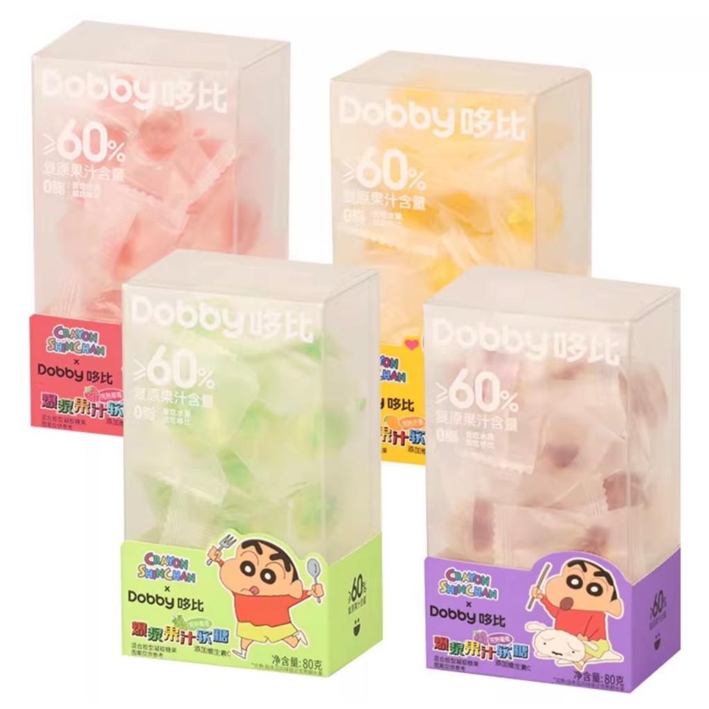 哆比 X 蜡笔小新 爆浆果汁软糖 80g Dobby X CrayonShinChan Fruity Juicy Gummy Candy ...
