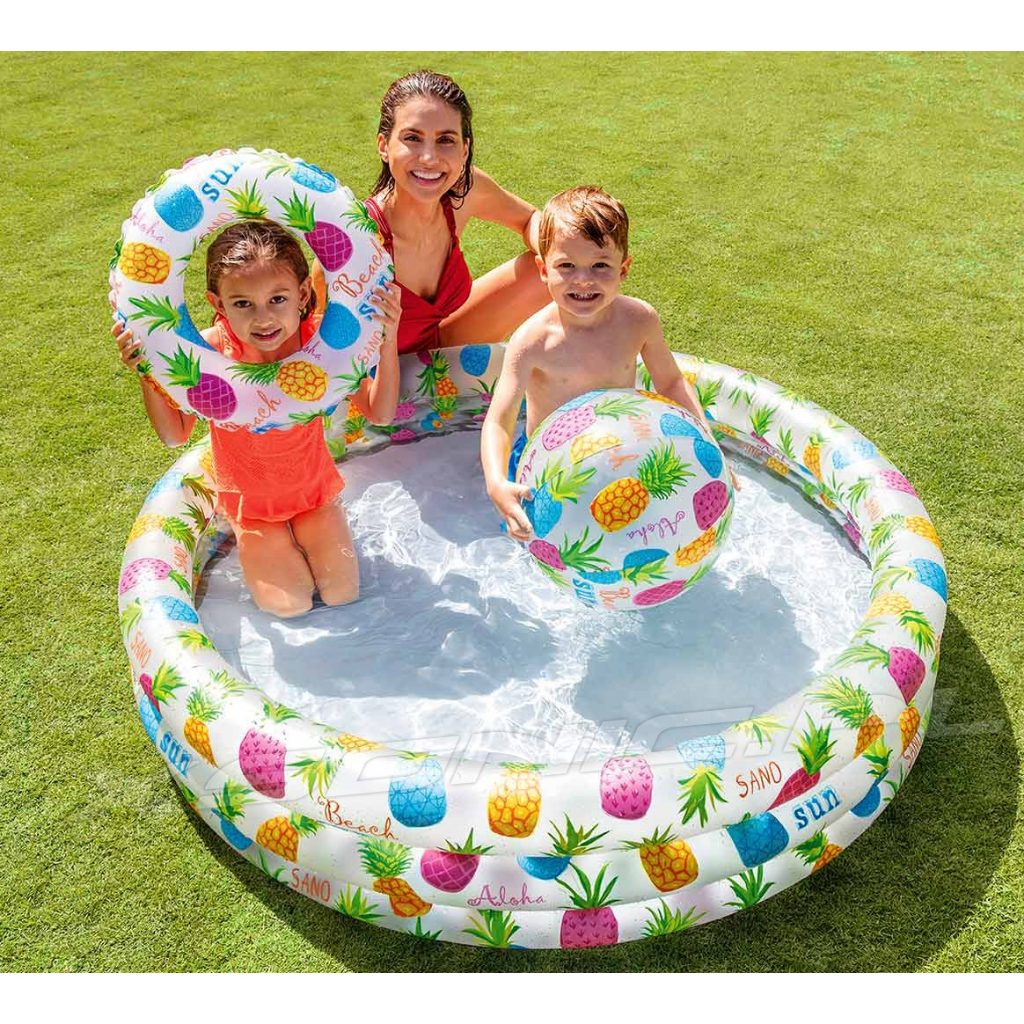 INTEX 59469 Inflatable Ring Swimming Pool Safe PVC Bath Basin KOLAM ...