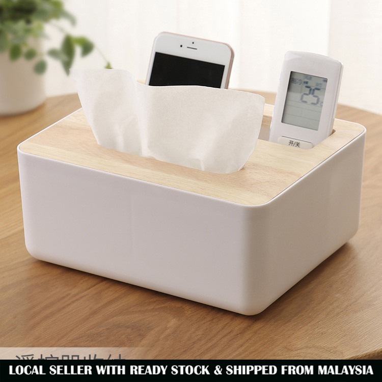 Desktop Wood Bamboo Cover Tissue Box Napkin Face Tissue Holder Paper ...