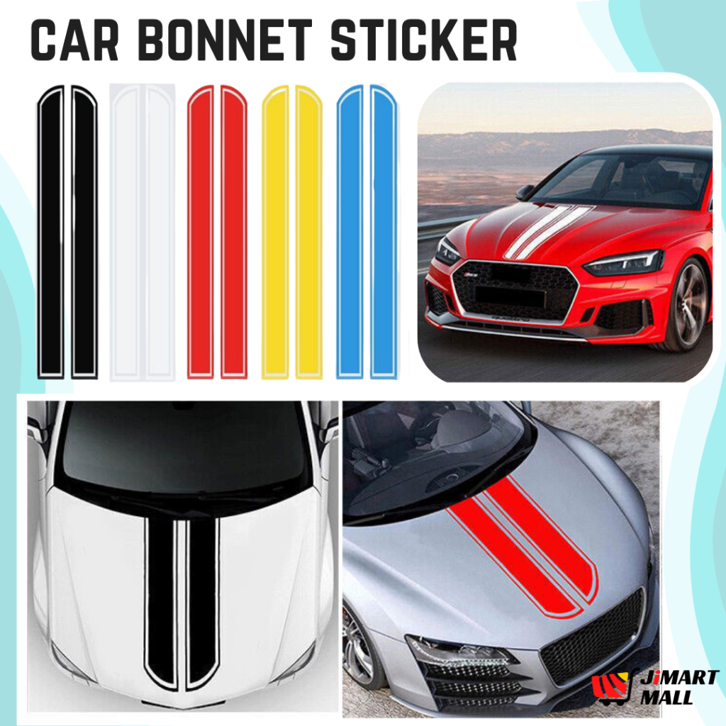 CAR BODY STICKER BONNET LINING STRIP MOTOR Roof Two Line Stripe Stiker ...