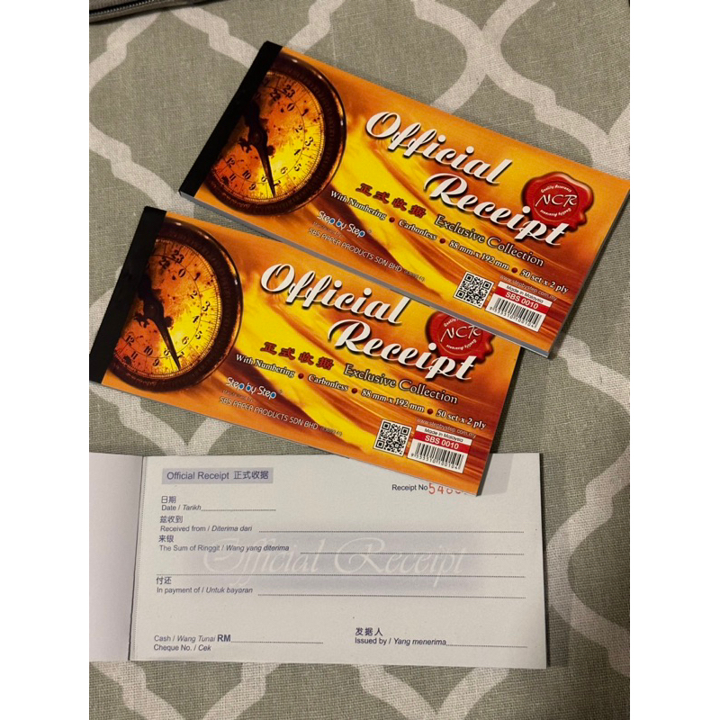 NCR Official Receipt - With Numbering ( 50set x 2ply ) | Shopee Singapore