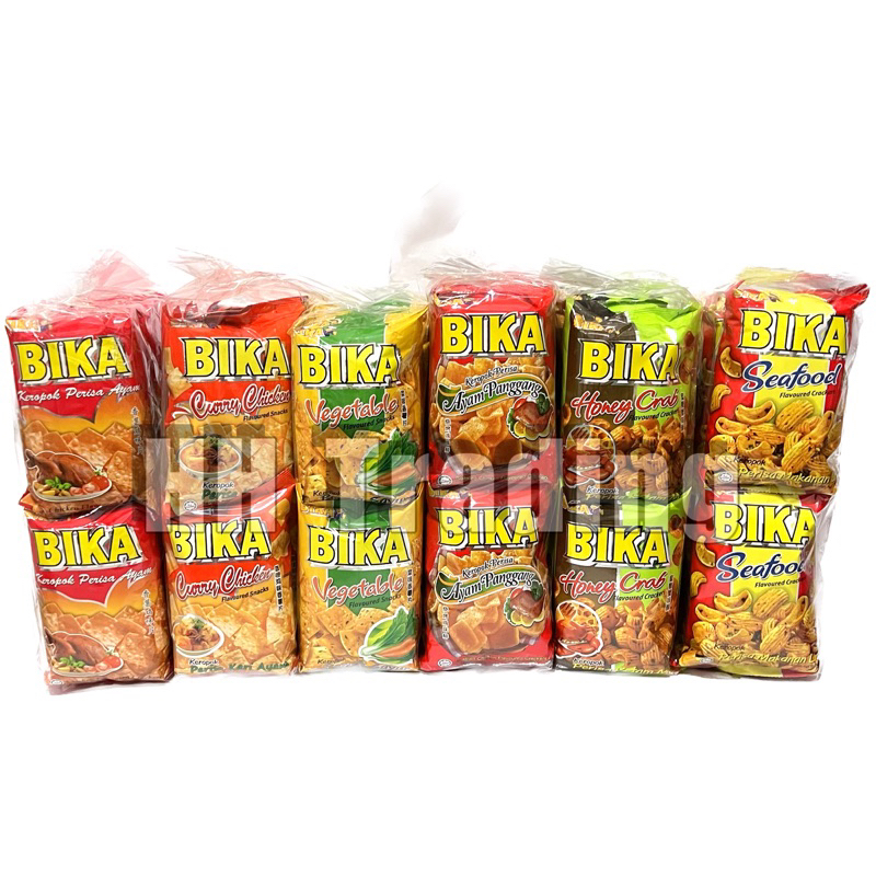 60g x 10’s BIKA KEROPOK SNACKS [AYAM / CURRY CHICKEN / VEGETABLE / AYAM ...
