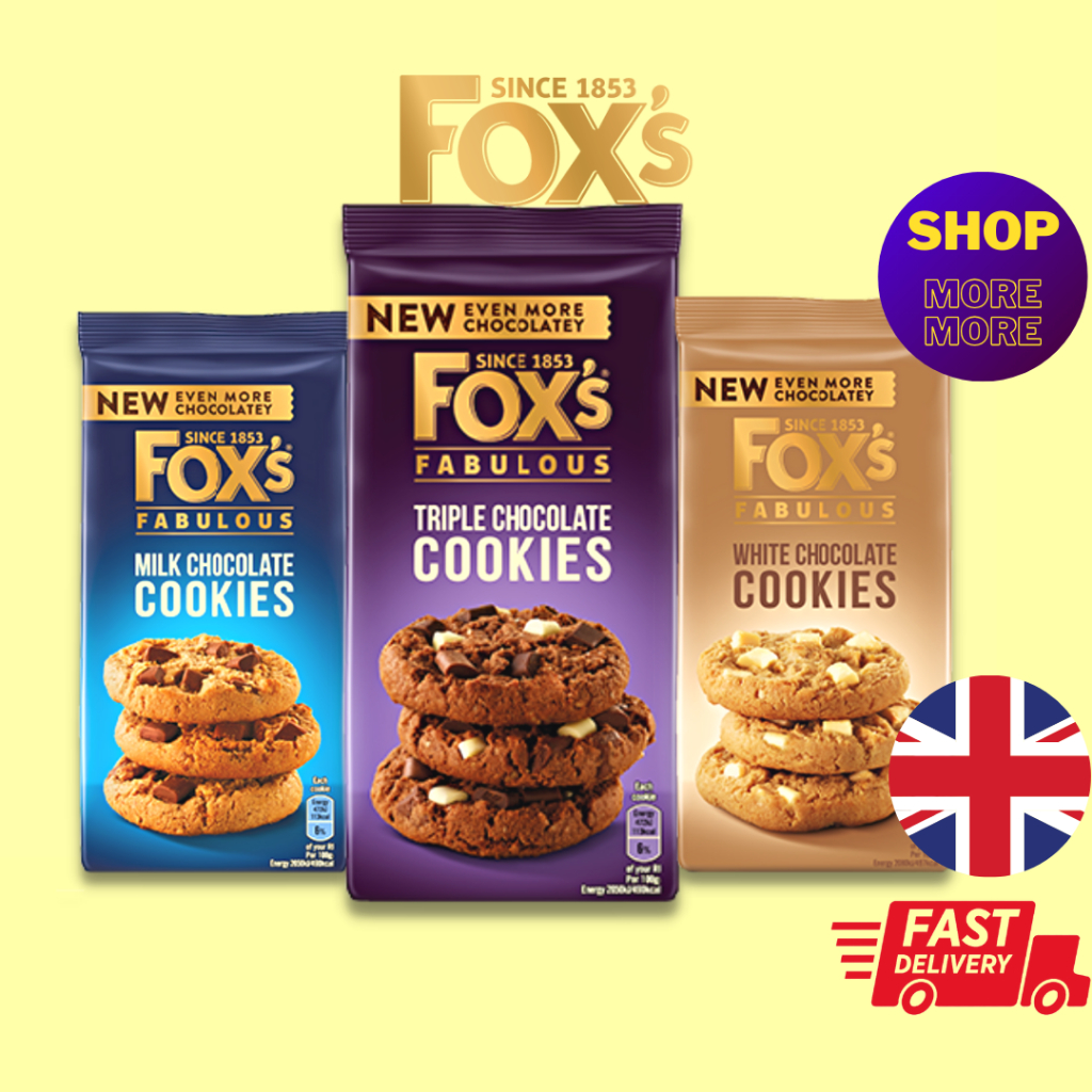FOX'S Chocolate Cookies Milk Chocolate/ Triple Choc/ Half-Coated Milk ...