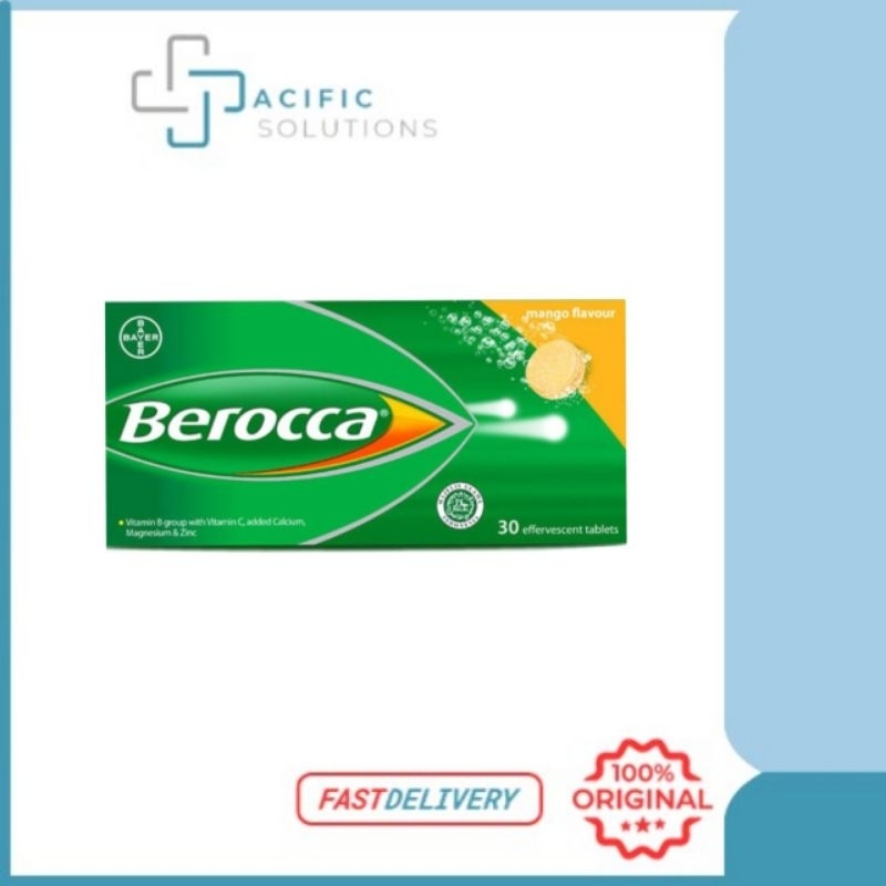 Berocca Vitamin B Effervescent Mango Tablets 30's WITH BOX (Exp: 07 Mac ...