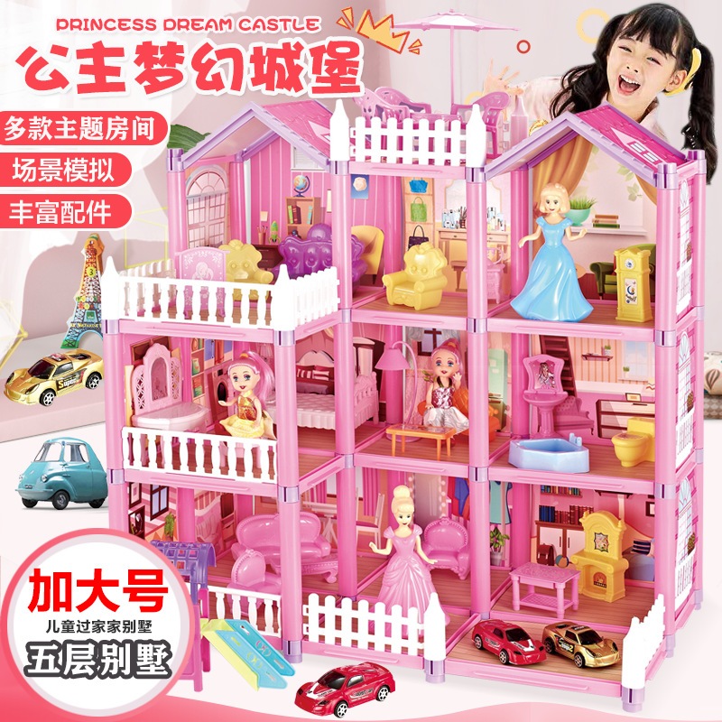 【TS】DIY Doll House Miniature Dream House Rumah Budak Castle Toys for ...