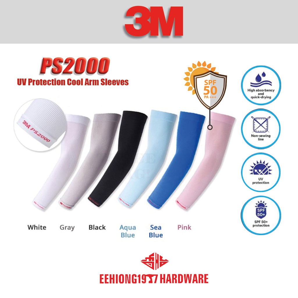 3M PS2000 Unisex UV Protection Cool Arm Sleeves/Cool Wristles/Cycling ...