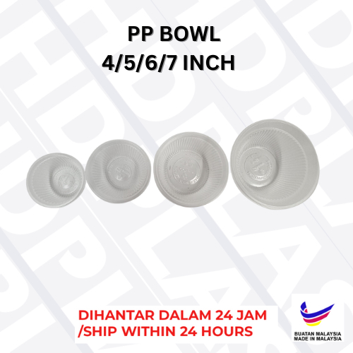 50/100 PCS 180ml 300ml 450ml 580ml PP Bowl Disposable Food Grade | Shopee Singapore