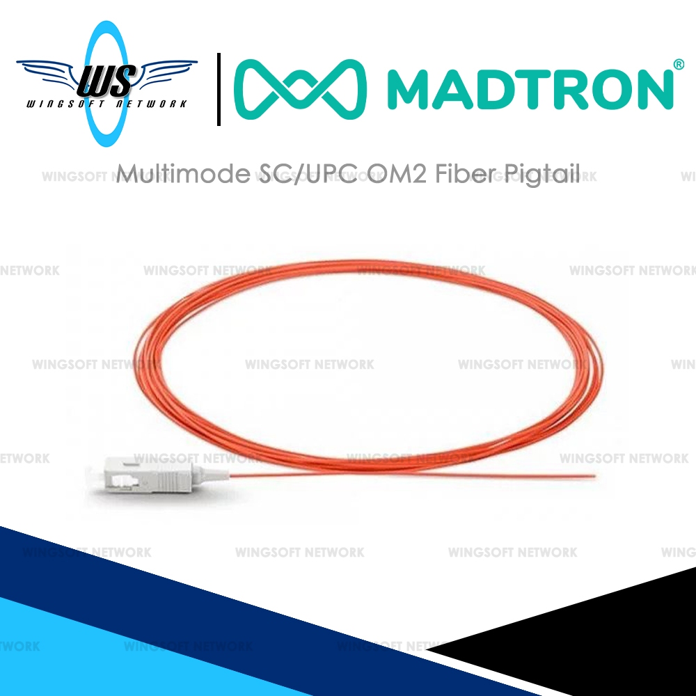 MADTRON Fiber Optic Pigtail Multimode OM2 SC/UPC 50/125um 0.9mm (1 ...