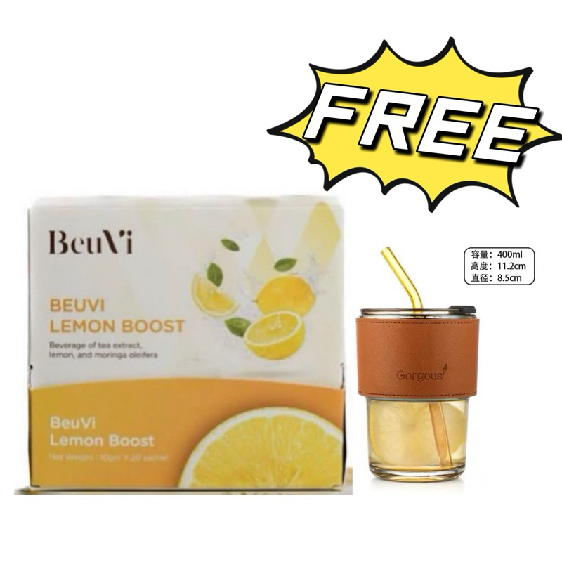 Beuvi Lemon Boost One Box 20 sachet (Free Glass/Trial Pack) | Shopee ...