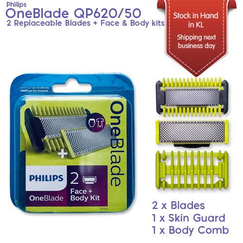 Philips OneBlade QP620/50 Razor Face + Body Kit with 2 Blades [EU ...