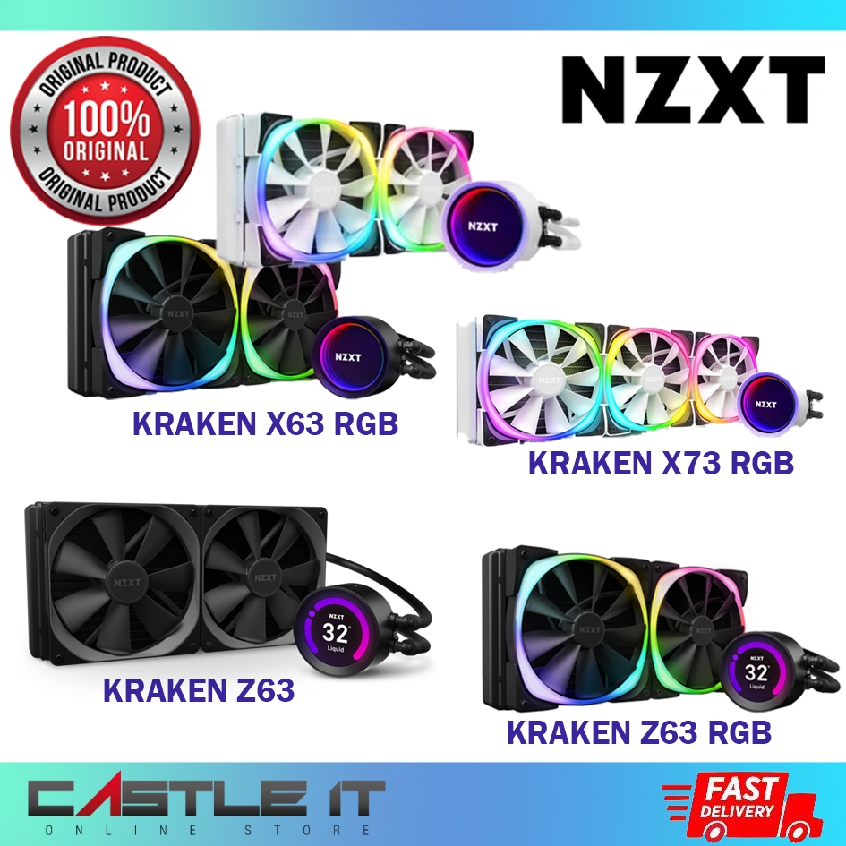 NZXT Kraken Z53 / Z63 RGB ARGB Intel LGA1700 LGA1200 AMD AM5 AIO Liquid ...