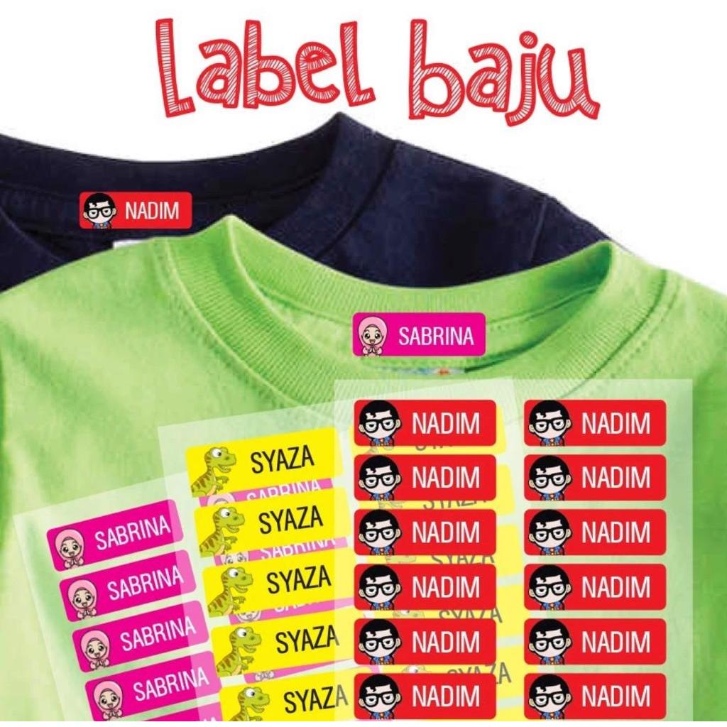 NEW DESIGN!!! Sticker Label Baju & Iron On Label, Pelekat Nama Baju ...