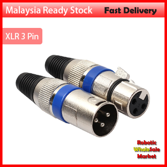 XLR 3 Pin Female Male MIC Jack Plug Audio Microphone Cable Connector ...