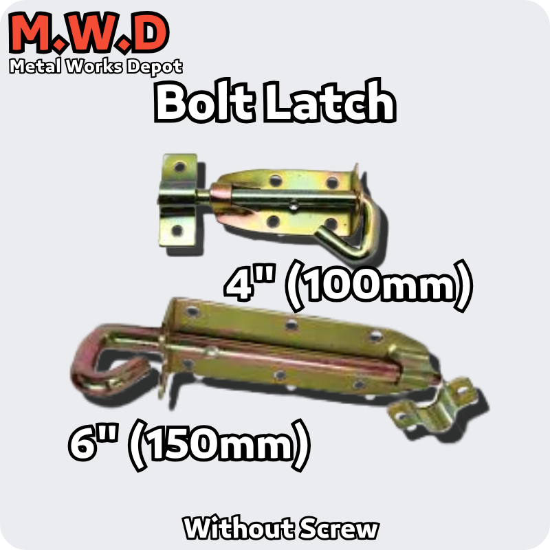 Iron Tower Bolt Latch 4" & 6" Selak Pintu Rainbow Pad Bolt Latch 100mm ...