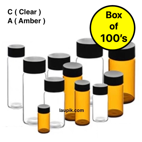Sample Storage Glass Vial With Screw Cap for Lab ( Laboratory ) GENERIC ...