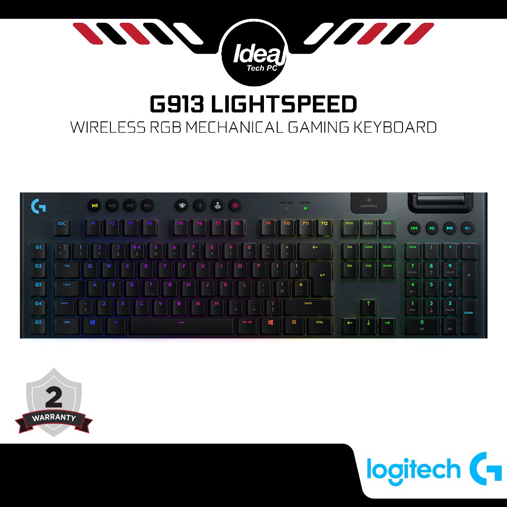 LOGITECH G913 LIGHTSPEED | 100% Wireless RGB Mechanical Gaming Keyboard ...