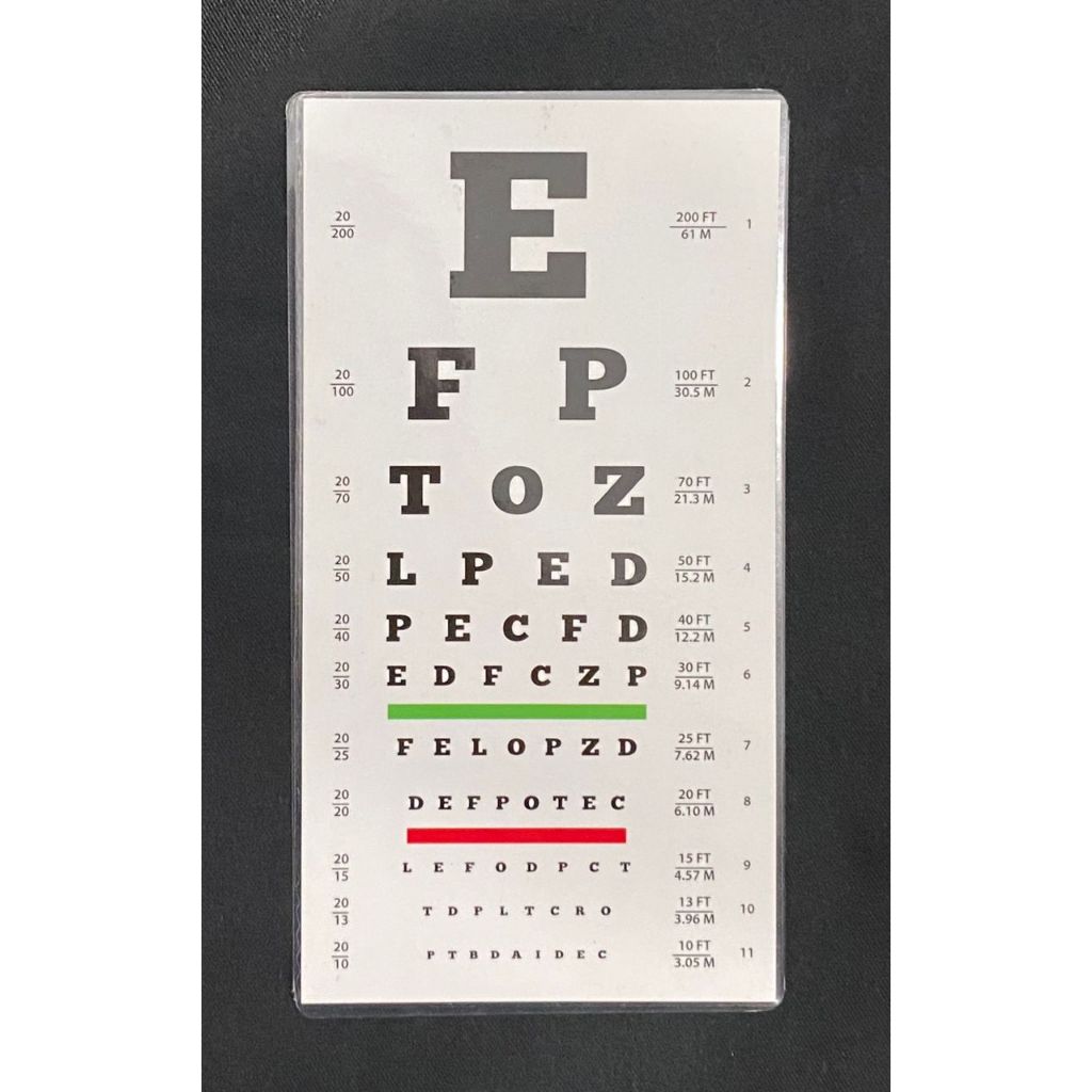 Pocket Snellen Eye Chart Visual Acuity Eye Vision Test Chart | Shopee ...