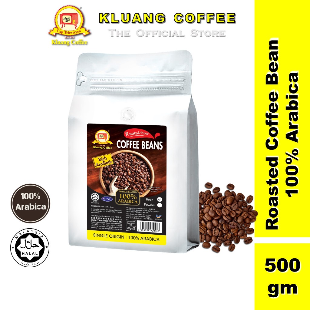 Kluang Cap Televisyen 100% Arabica Coffee Bean / Powder (500gm x 1 pack ...