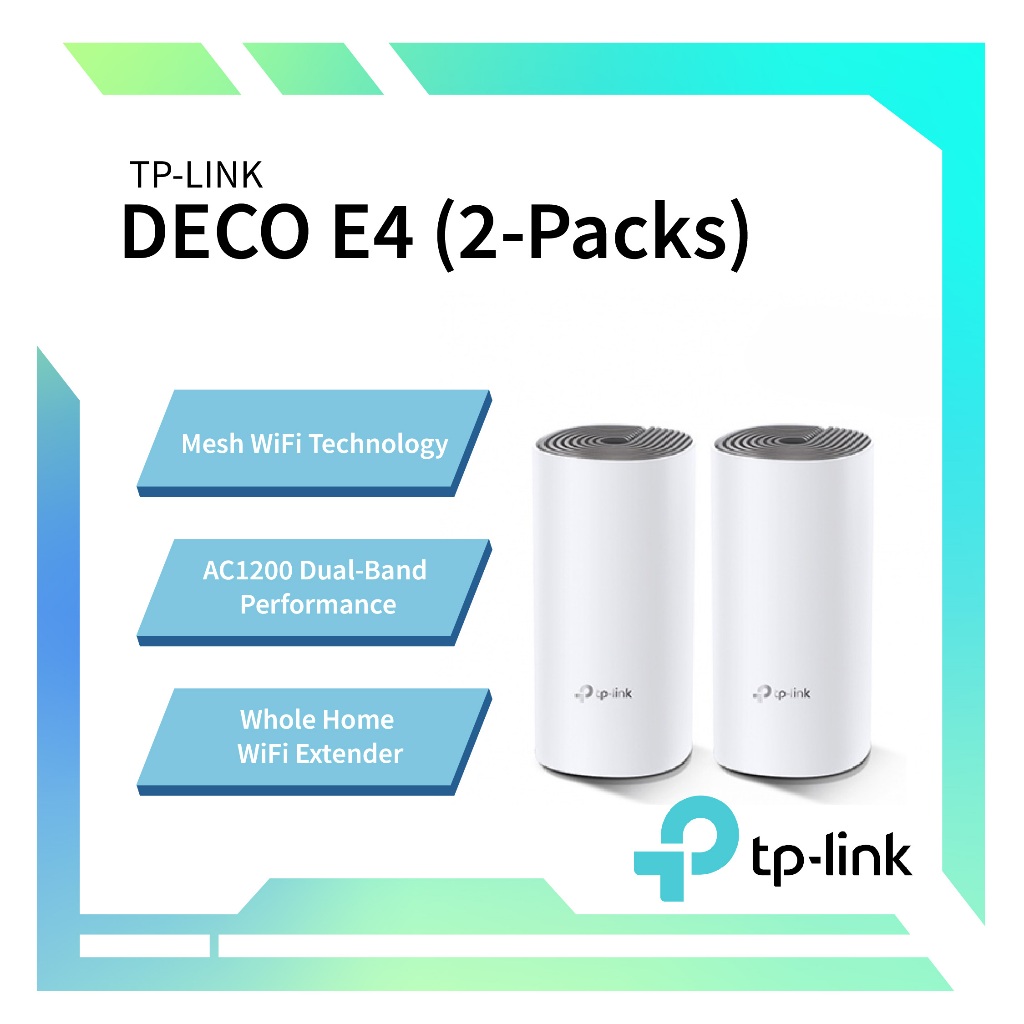 TP-Link Deco E4 (2 Packs) AC1200 Mesh Wifi Router Whole Home System ...
