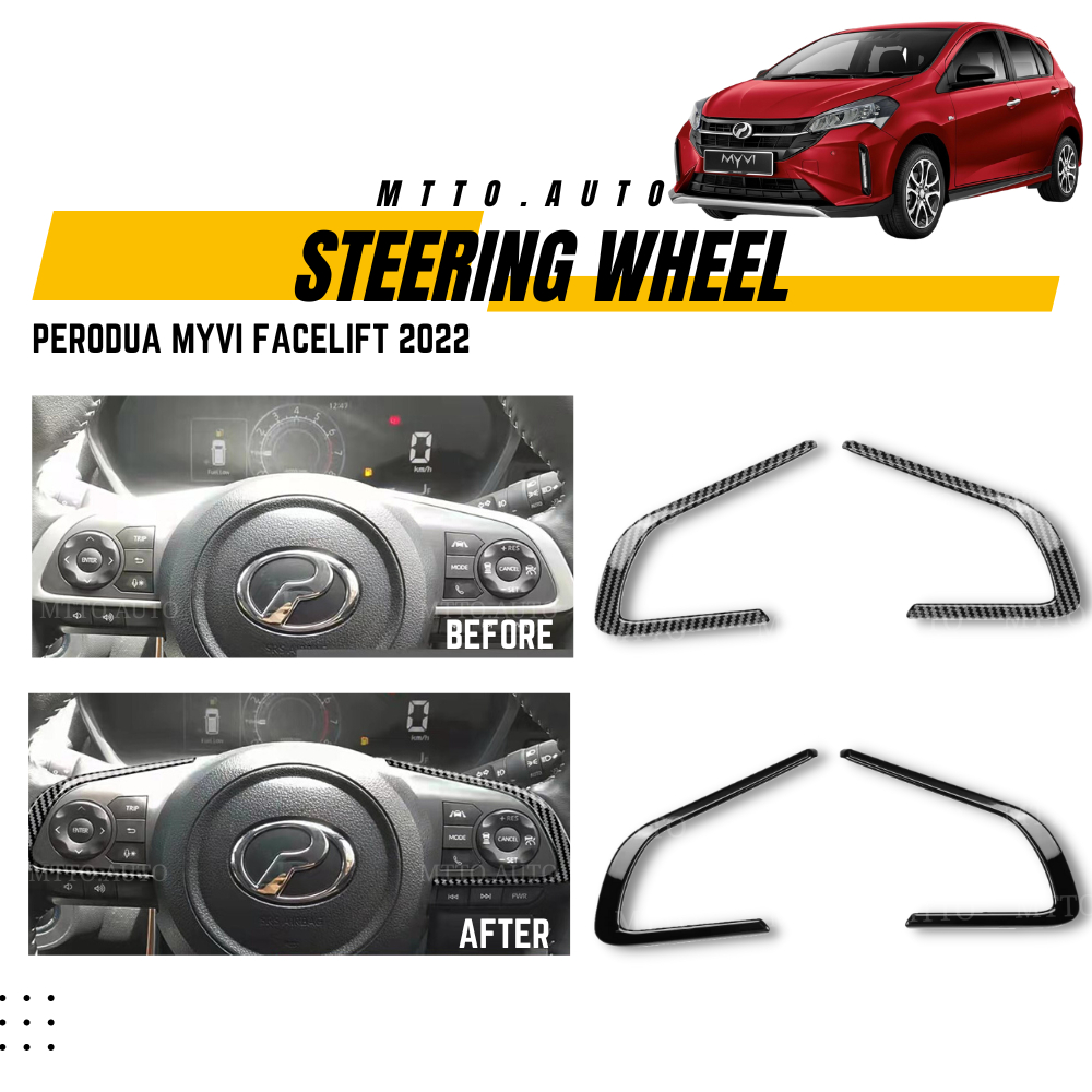 MTTO Perodua Myvi FL 2022 Interioir Car Steering Wheel Cover Trim Cover ...