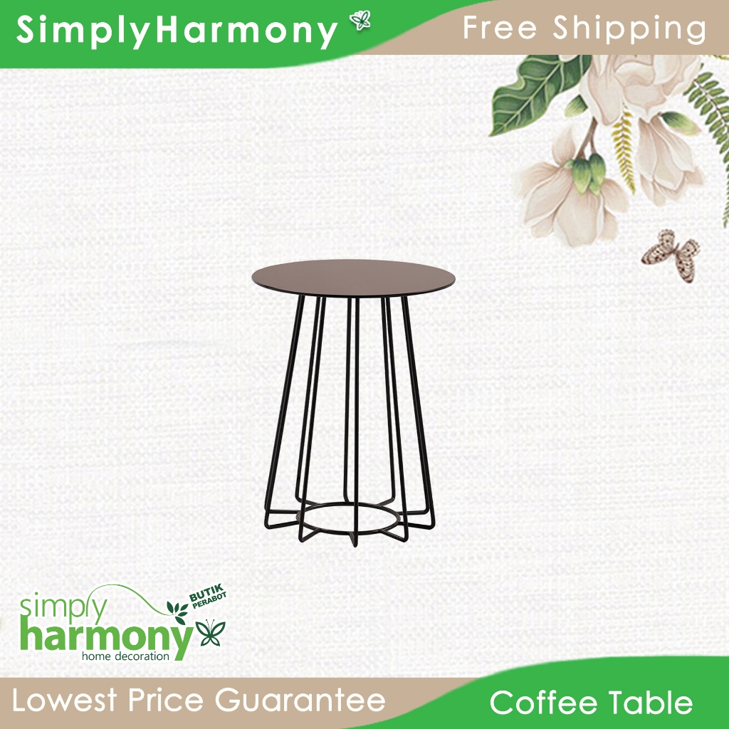 SHSB Side Table / Meja Sisi / Lamp Table in mirror glass top with Matt ...