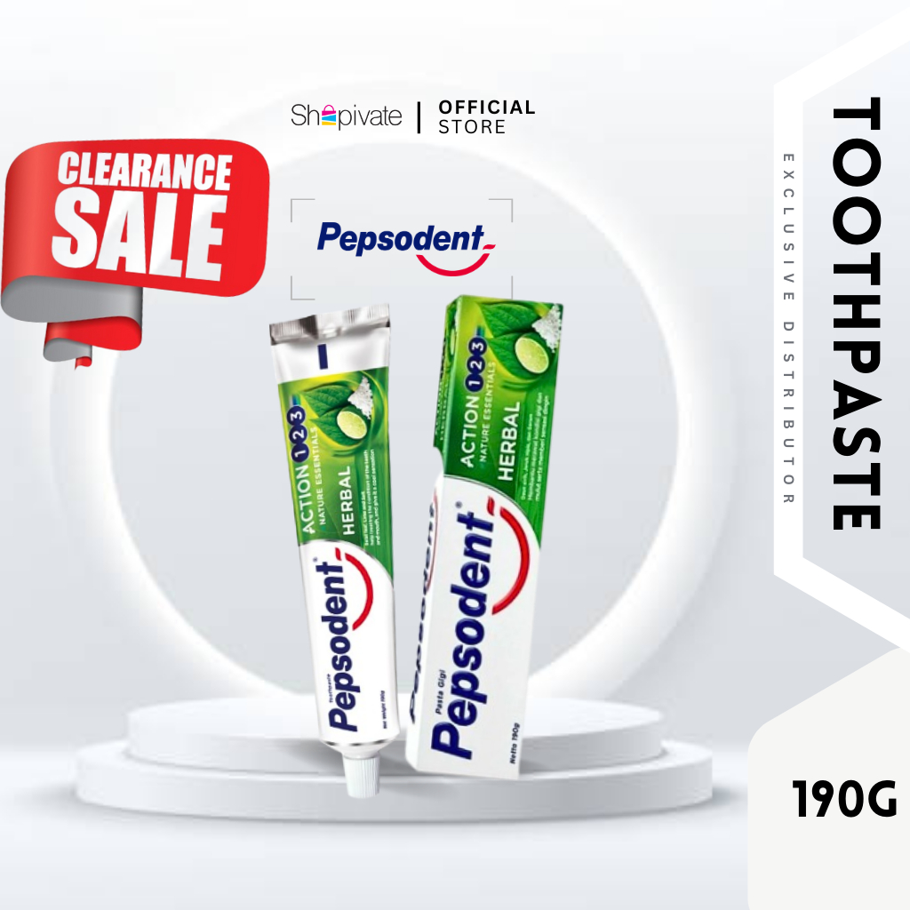 Clearance - Pepsodent Action 123 HERBAL Toothpaste 190g (without/damage ...