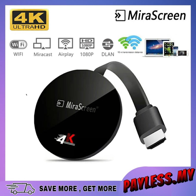 MiraScreen G7 Plus Miracast Dongle 4K Wireless HDMI Display Adapter ...