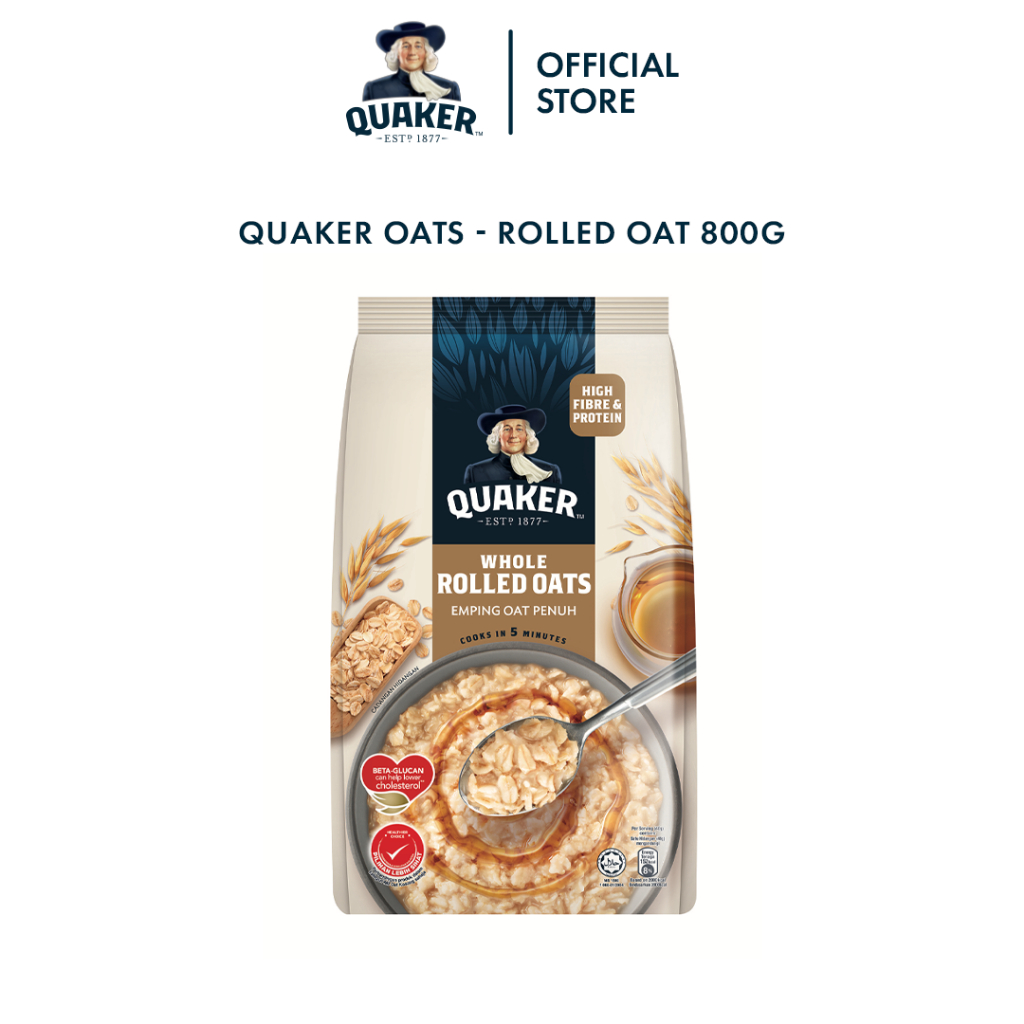 Quaker Whole Rolled Oats 800g | Shopee Singapore