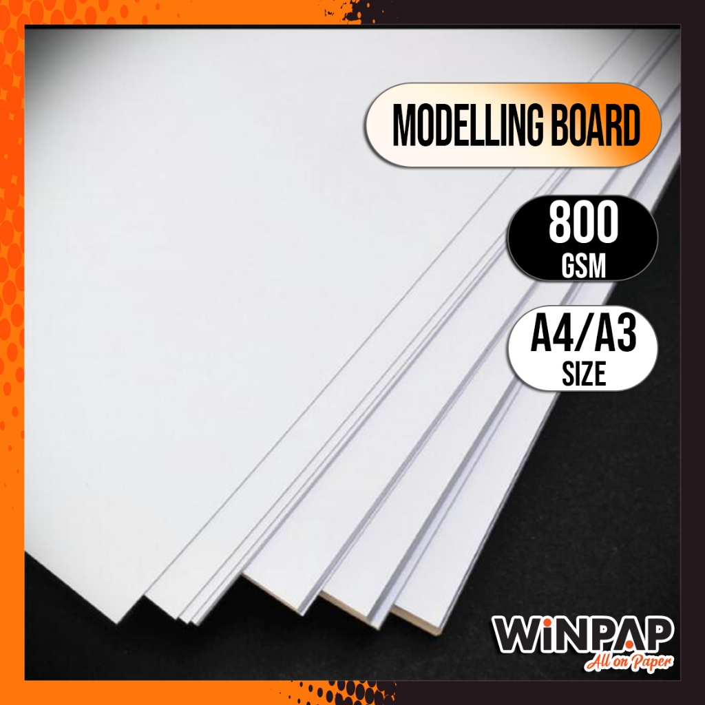 WPP Modelling Board (5pcs, A4/A3 Size) Modelling Paper, White Card Board, Modelling Card, 2 ...