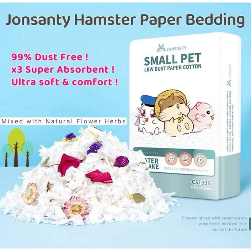 Jonsanty Hamster paper bedding 4.1L flower dust free hamster bedding ...