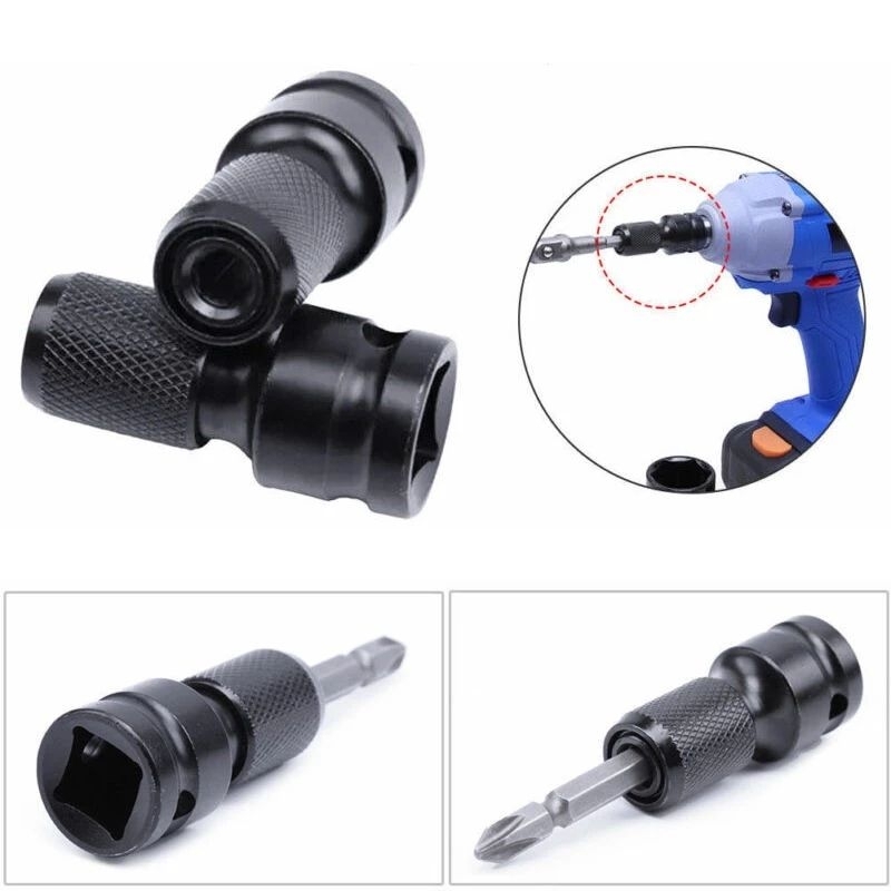 1/2 Square Socket Grout to 1/4 Hex Converter Adapter for Impact Wrench ...