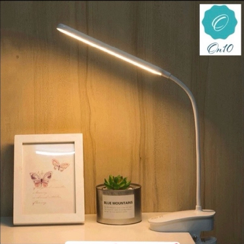 LED Clip Wireless Long Desk Lamp Study Warm Light Touch Rechargeable ...