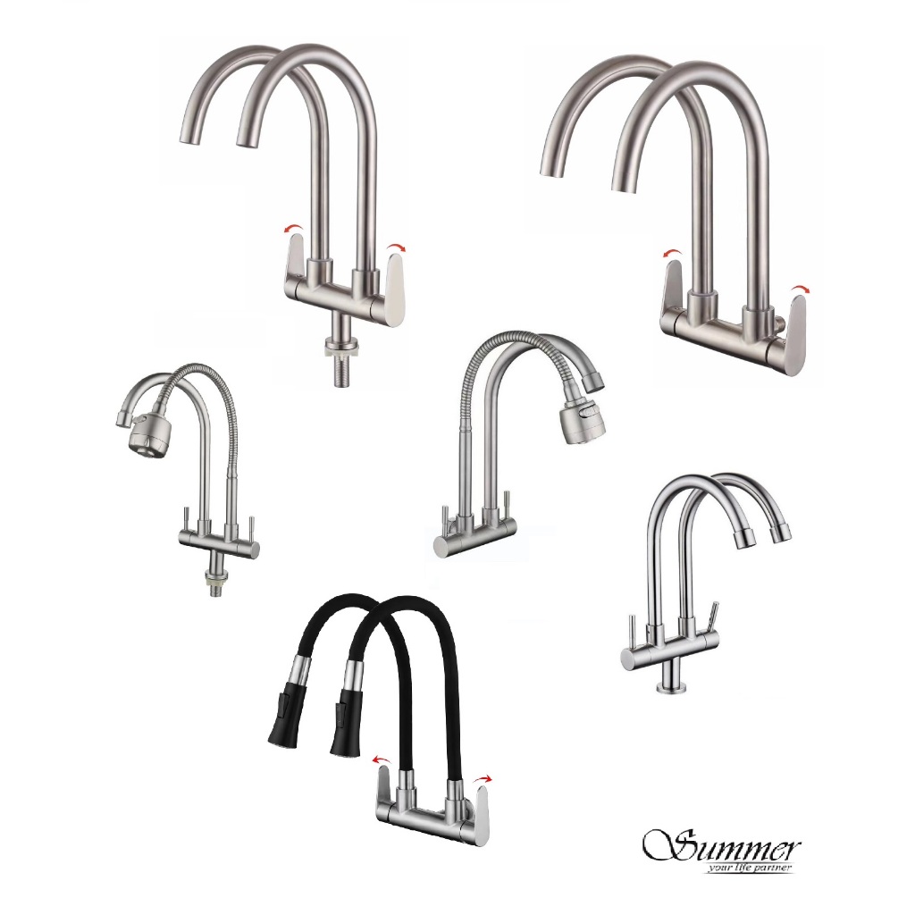 SUS304 Single Cold Kitchen Tap (Heavy Duty) Best Quality Two Ways ...