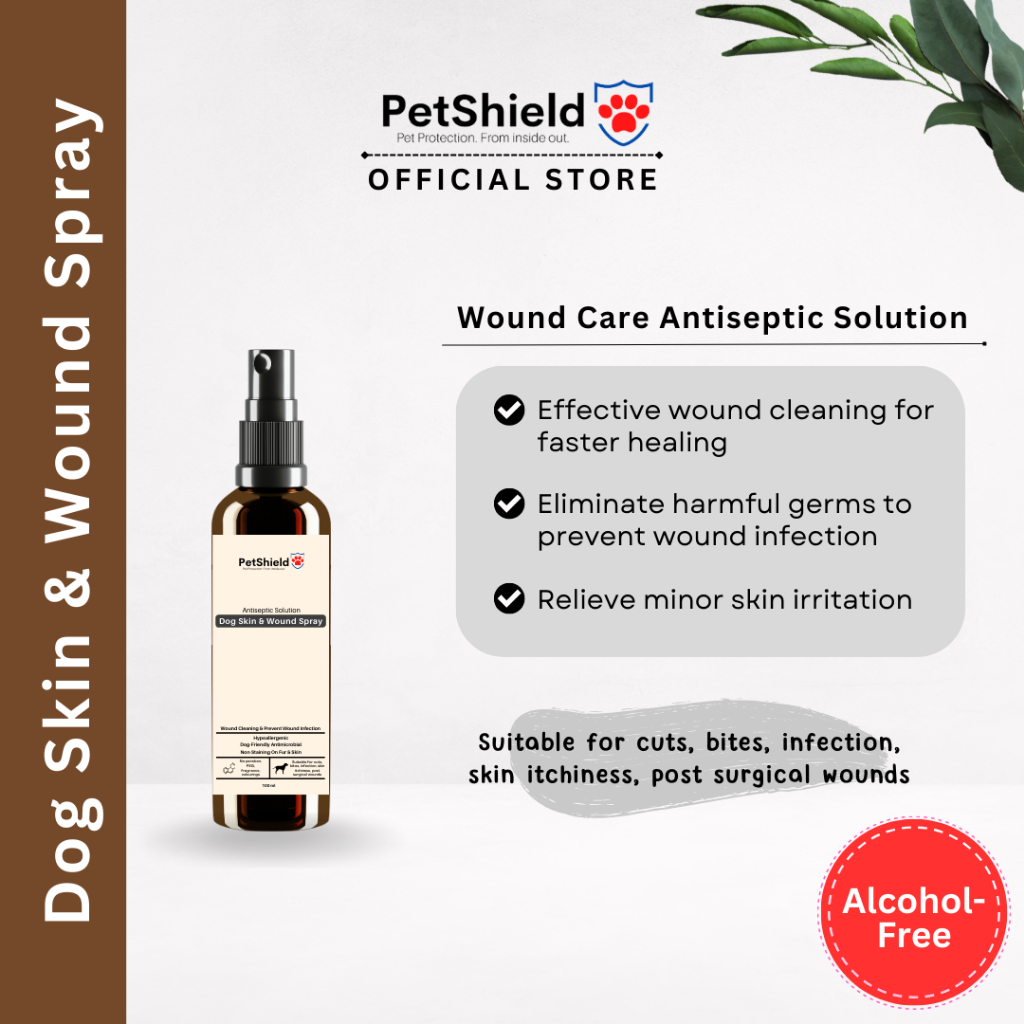 PetShield Dog Skin & Wound Spray 100ml - Antiseptic | Shopee Singapore