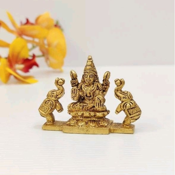 Gajalakshmi Brass Antique silai 5cm / poojai / prayers / Sami medai ...