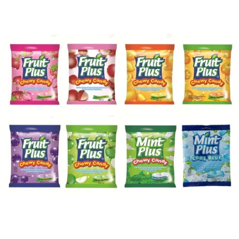 FRUIT PLUS Fruitplus Mint Mintplus Chewy Candy 120g Strawberry Lychee ...