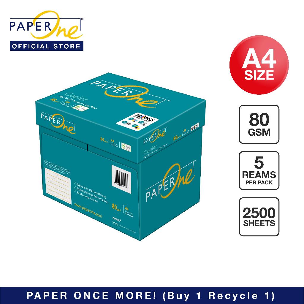 PaperOne A4 Copier Paper 80gsm 2500 Sheets (5 Reams) | Shopee Singapore