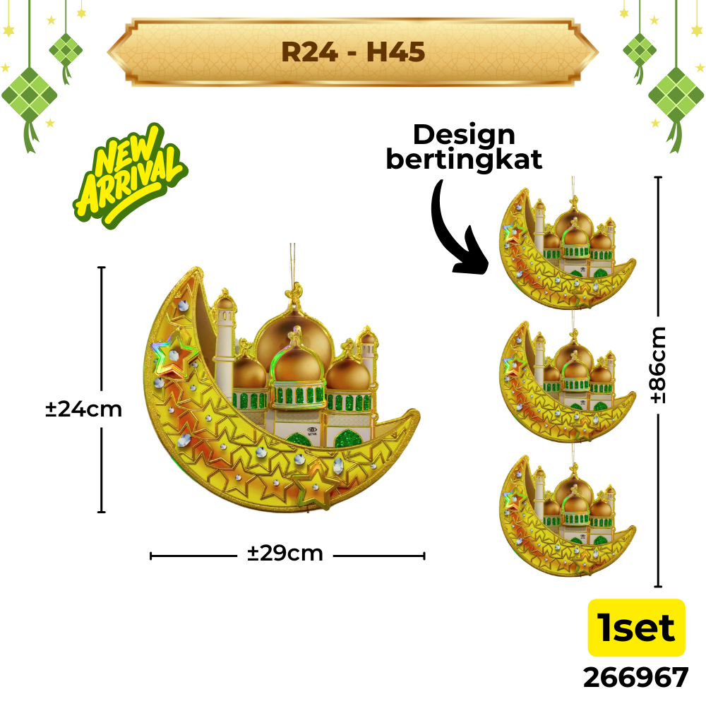 SUPERSAVE Hari Raya Wall Decoration Ceiling Glitter Hanging Deco Rumah ...