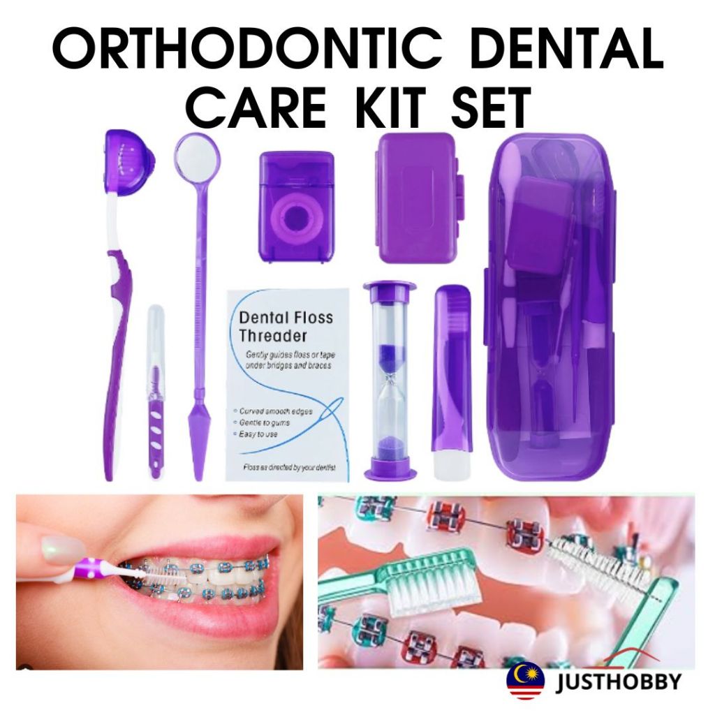 8PCS Orthodontic Toothbrush Cleaning Set Braces Oral Hygiene Care Ortho ...