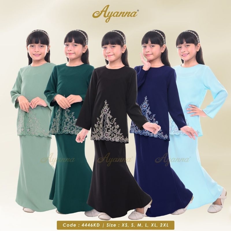 Baju Raya 2024 Nelissa Embroidery Kurung Kid | Shopee Singapore