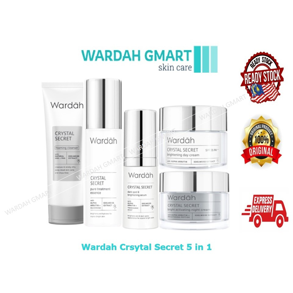 WARDAH Crystal Secret 5 in 1 Set (Whitening / Brightening) | Shopee ...
