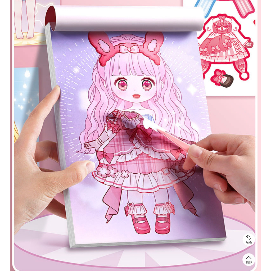 Kids Girl Make Up Sticker Book Paper Doll Dress Up Sticker Book Makeup ...